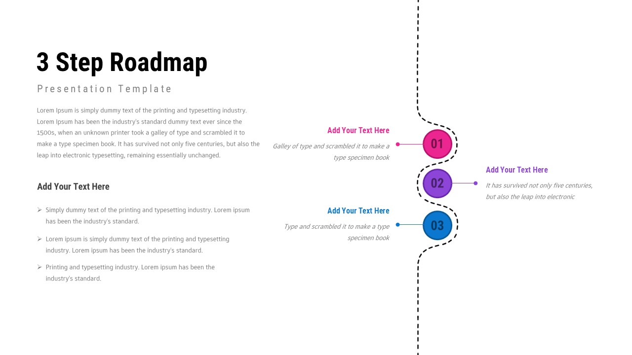 3 Step Roadmap Presentation Template - SlidesDepot