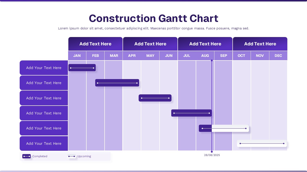 Construction Gantt Chart Presentation Template - SlidesDepot
