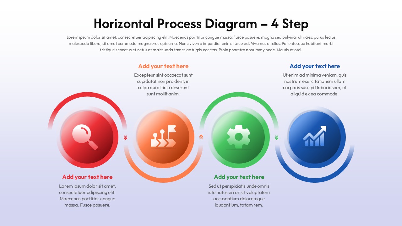 Four-Step Horizontal Process Diagram Template - SlidesDepot