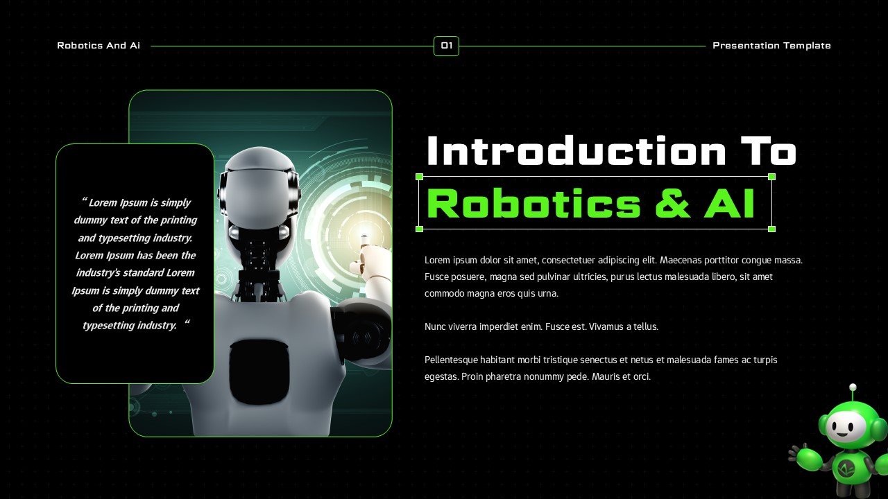 Robotics and AI Presentation Template Introduction - SlidesDepot
