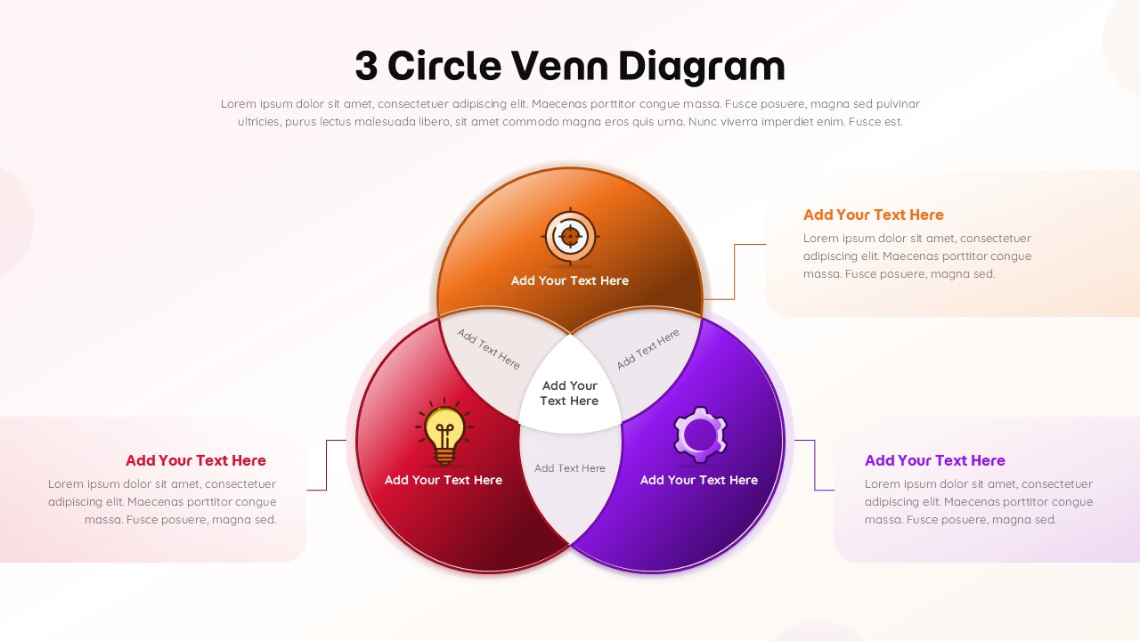 Three Circle Venn Diagram Template for PPT & Google Slides- SlidesDepot