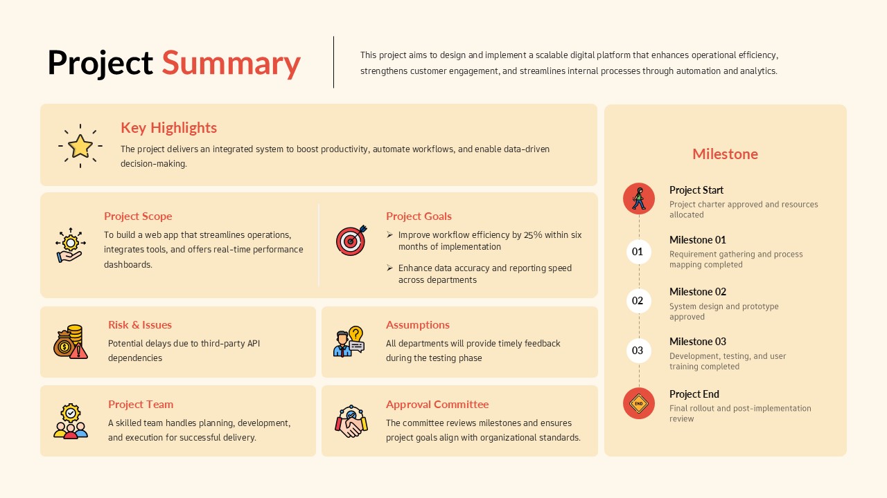 Project Summary Overview Template for PPT & Google Slides- SlidesDepot