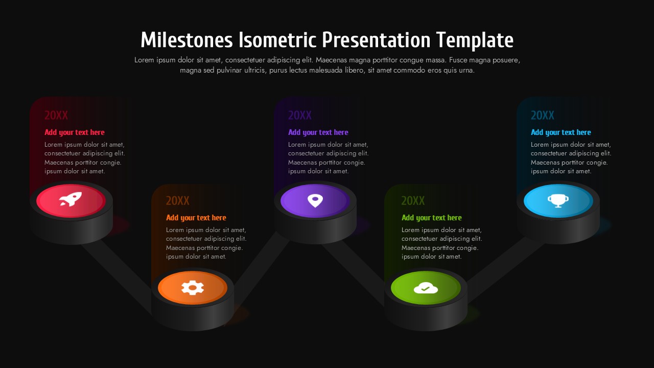 Isometric Milestones Timeline Template for PPT & Google Slides- SlidesDepot