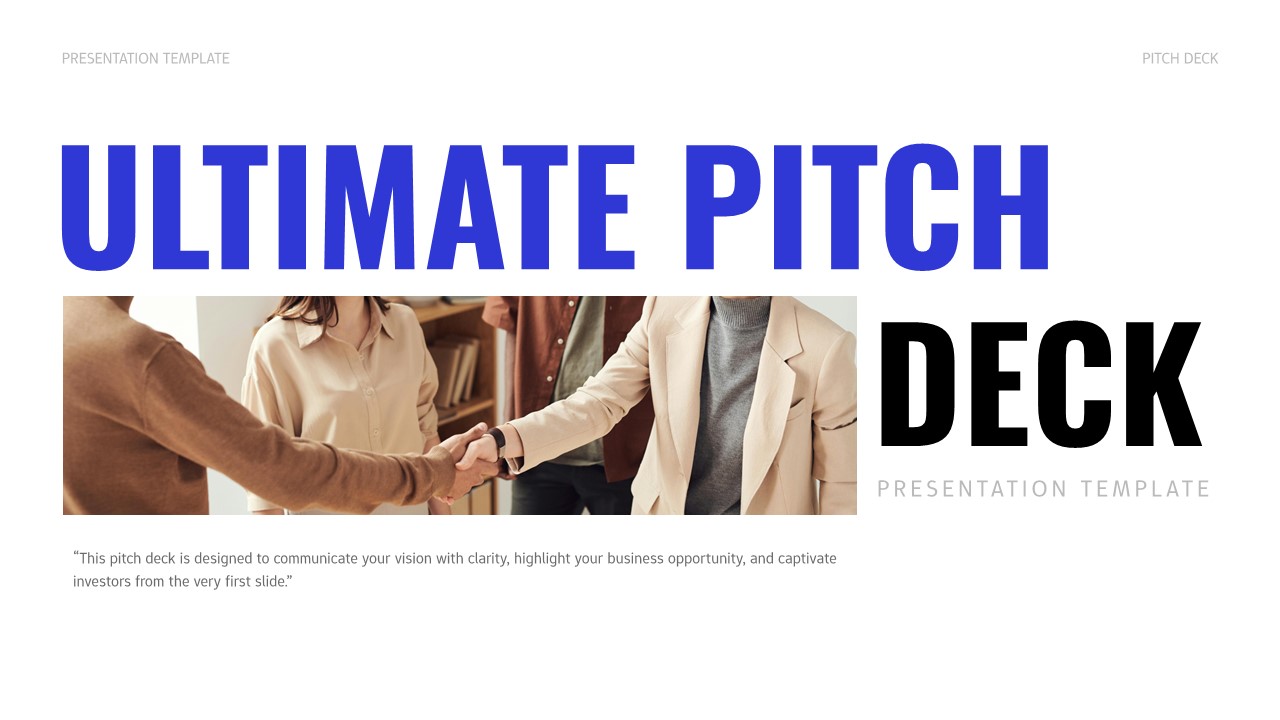Ultimate Pitch Deck Presentation Template Initial Slide - SlidesDepot