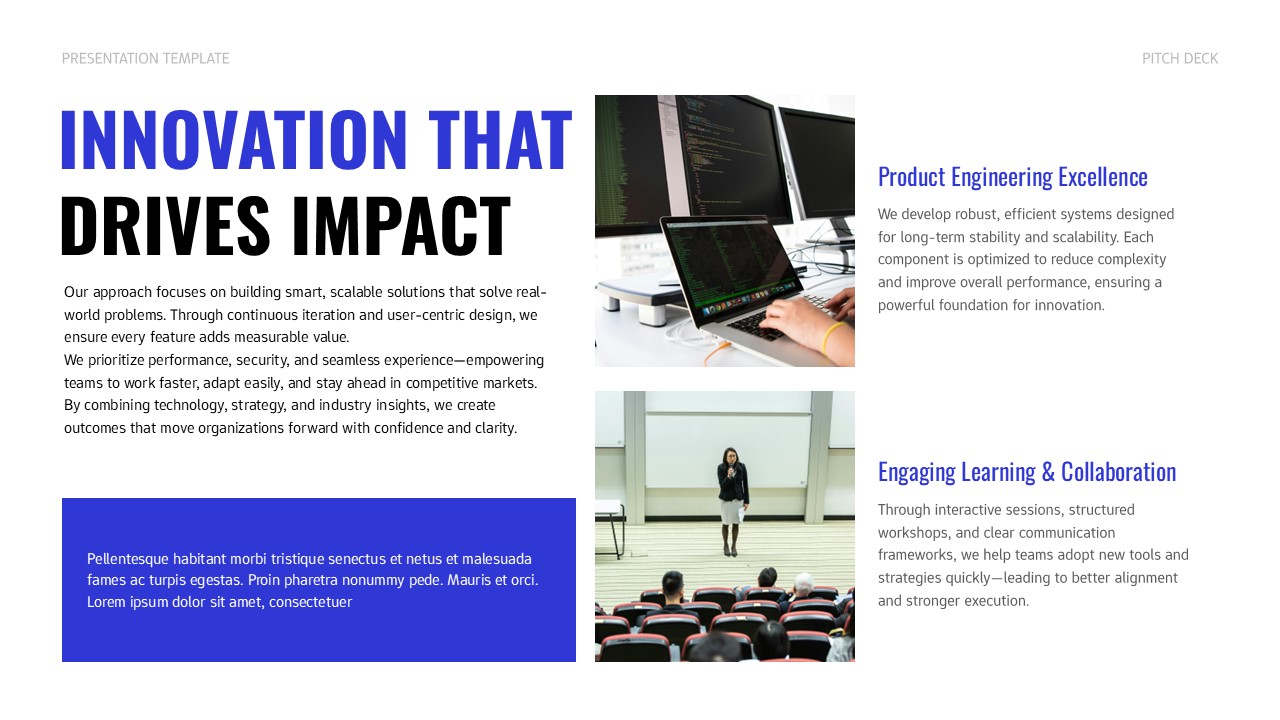 Ultimate Pitch Deck Presentation Template innovation that drives Impact ...