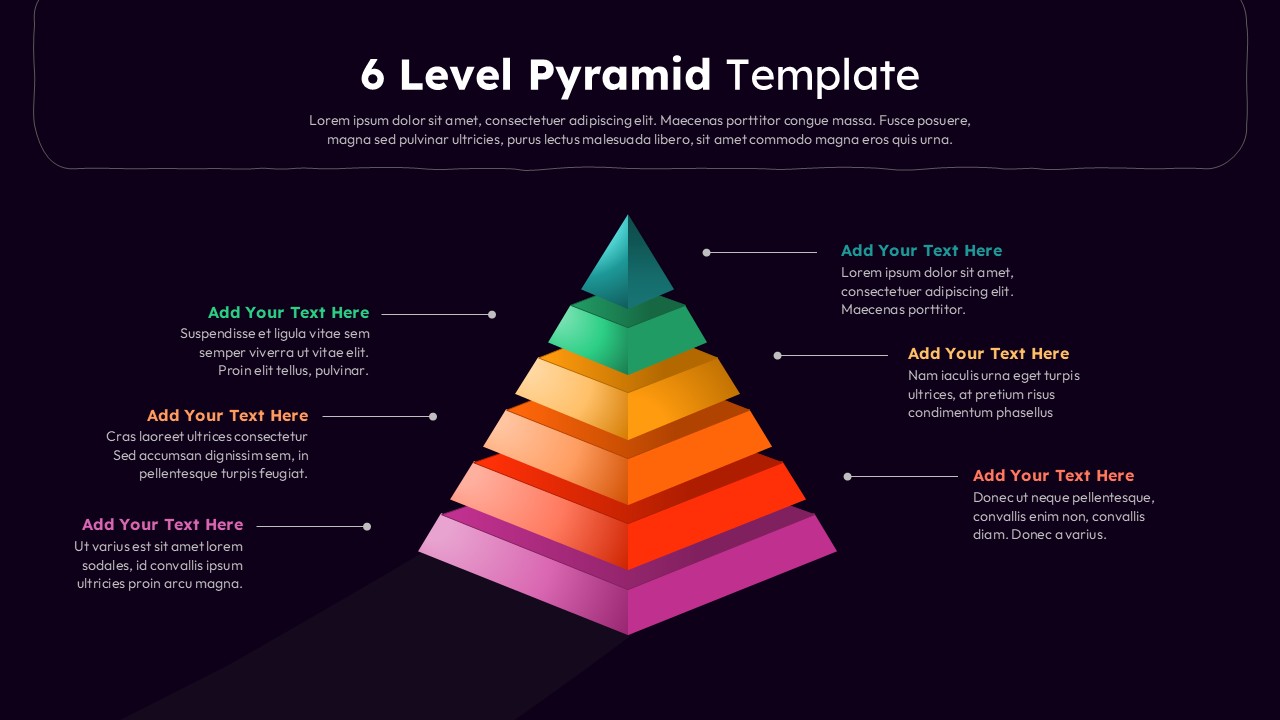 6 Level Pyramid Diagram Presentation Template - SlidesDepot