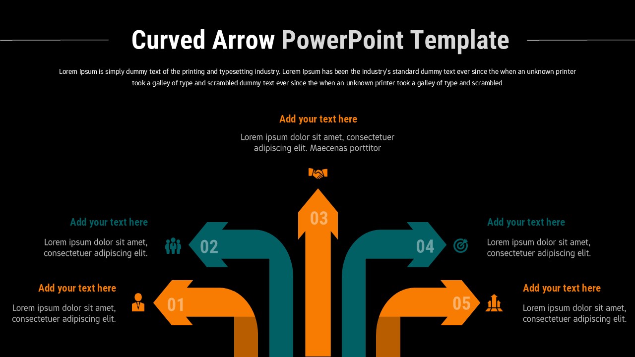 Curved Arrow Process Diagram Template for PowerPoint & Google Slides ...