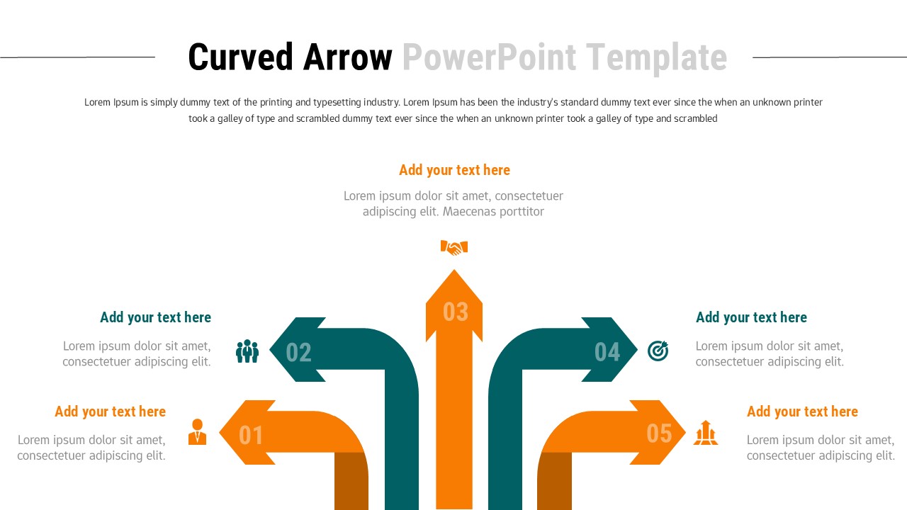 Curved Arrow Process Diagram Template for PowerPoint & Google Slides ...