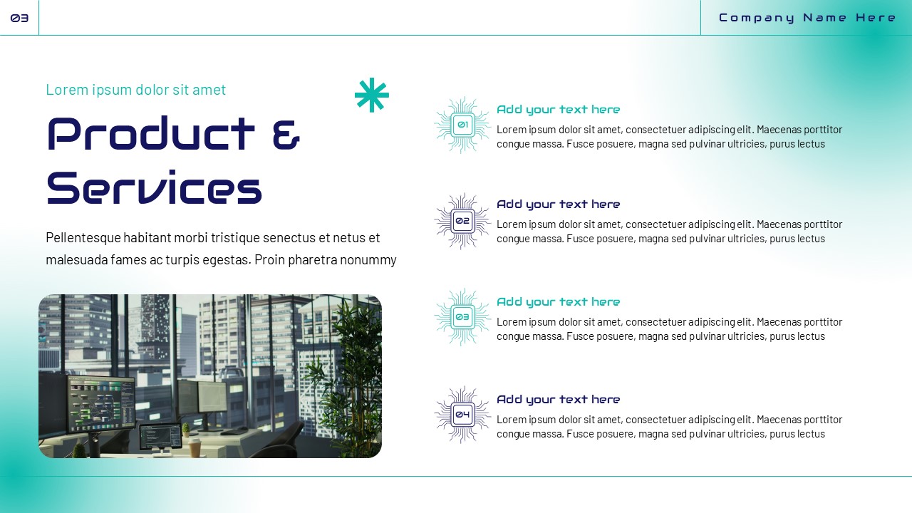 Product and Services Slide for Technology Company Presentation ...