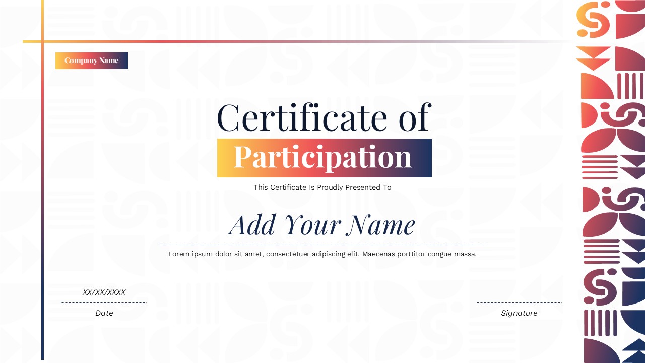 Certificate of Participation Template for PowerPoint & Google Slides ...