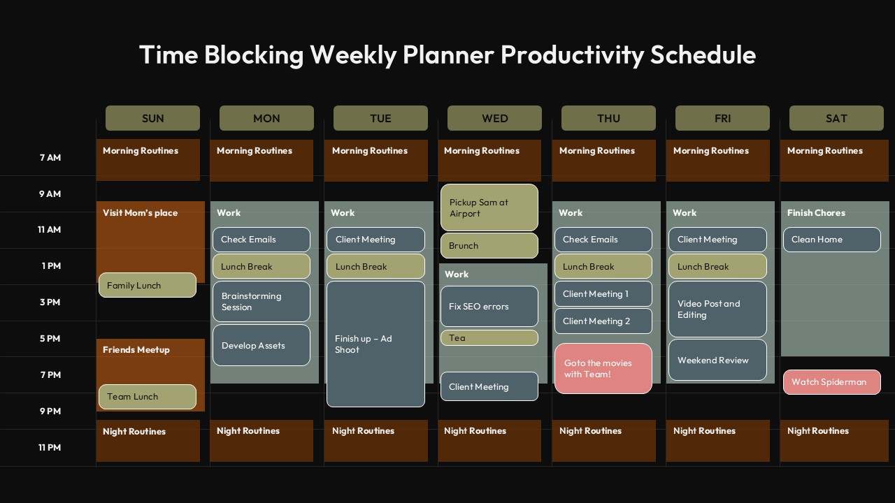 Time Blocking Weekly Planner Powerpoint And Google Slides Templates ...